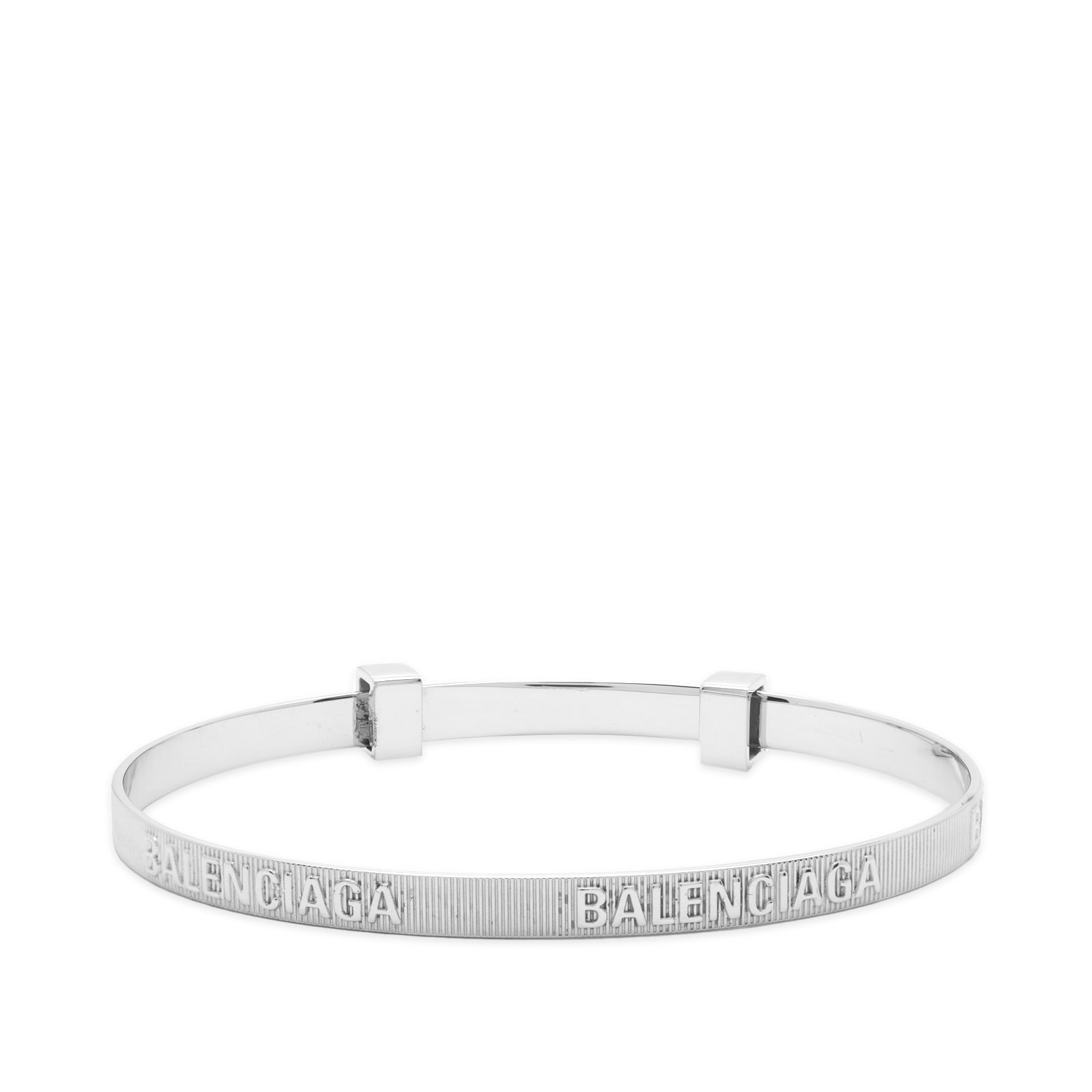 Balenciaga Logo Bracelet In Shiny Silver - 42% Off | Editorialist